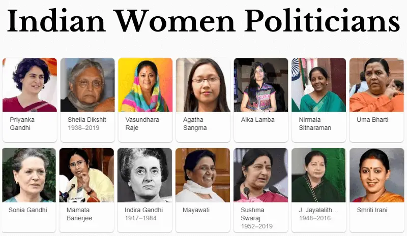 List Of The First Woman Of India In The Field Of Politics - GkGigs