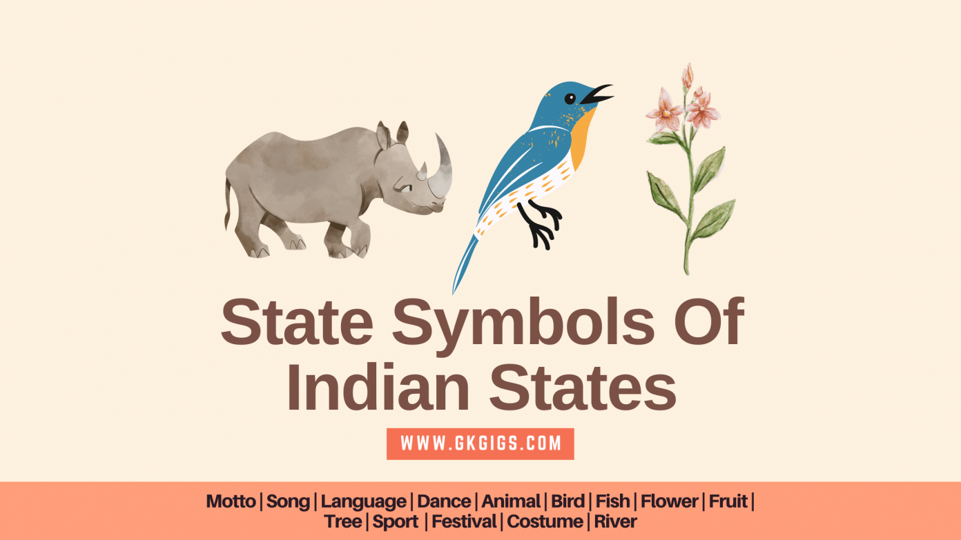 State Symbols Of 28 Indian States And 8 Union Territories - GkGigs